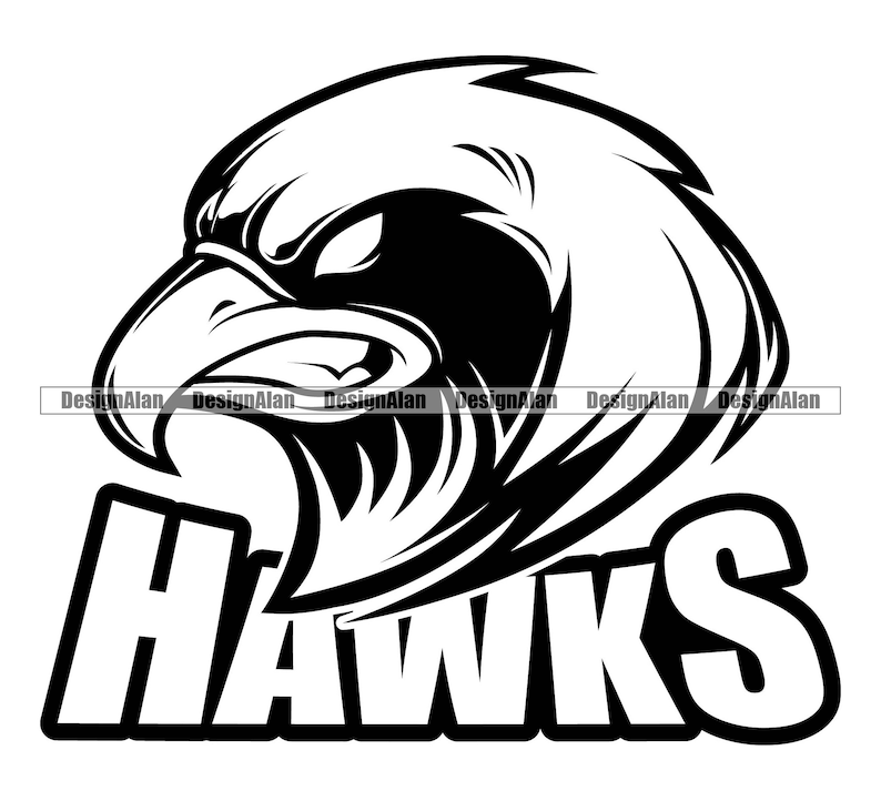 Hawk School Mascot Sports Team League Cartoon Character Mean Angry Bird ...