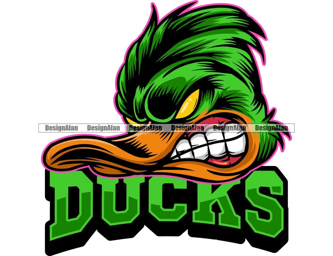 Duck School Mascot Sports Team League Fantasy Cartoon Character Angry ...