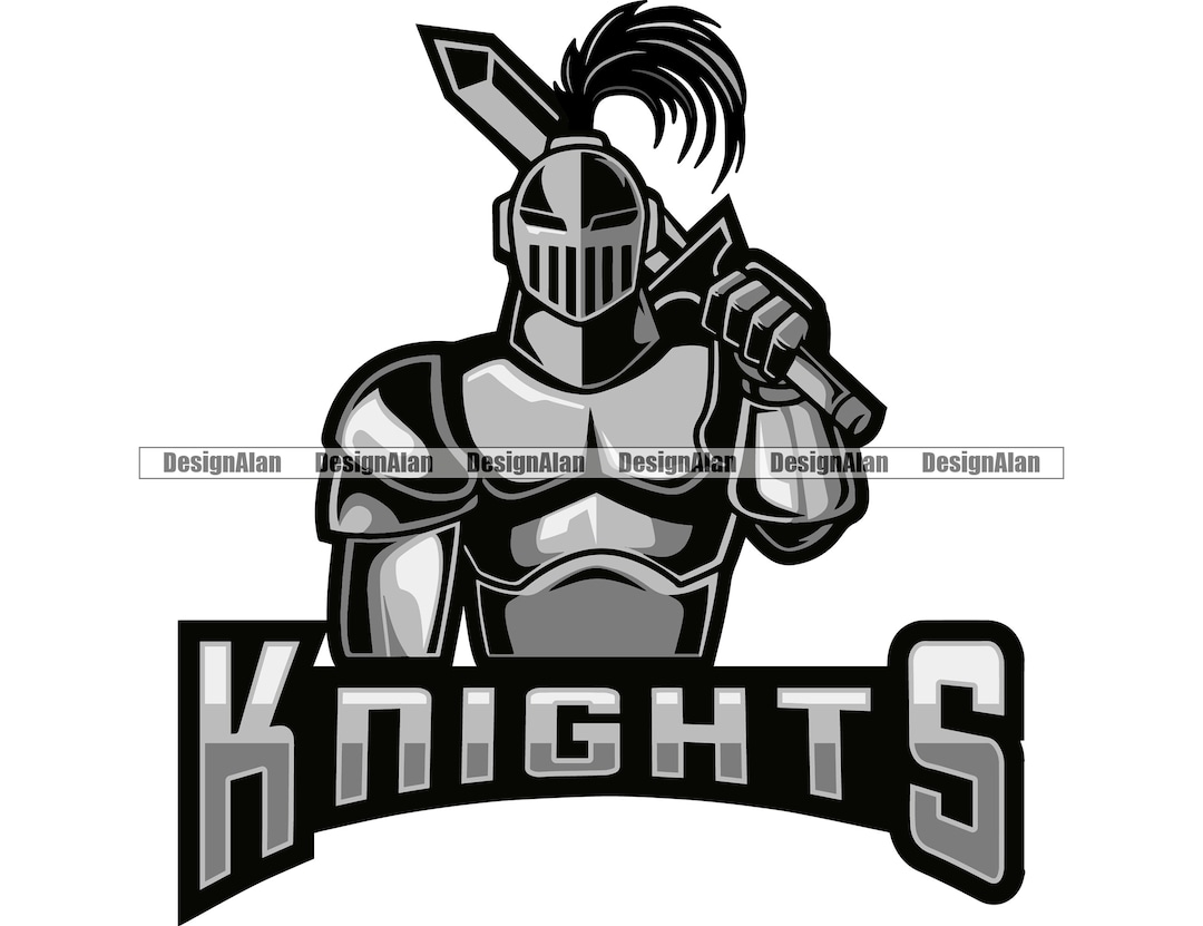 Knight School Mascot Sports Team Fantasy League Cartoon Warrior Armour ...