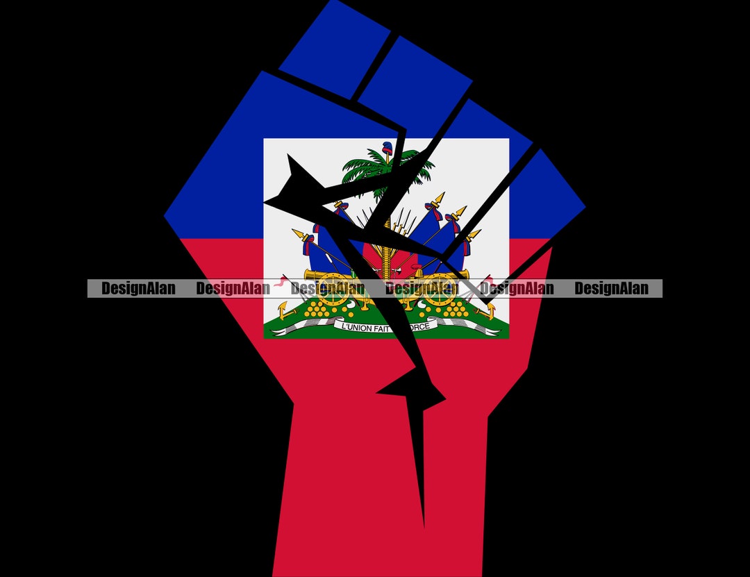 Haiti Haitian Creole Flag Hand Fist Power Fight Unity Military Pride ...