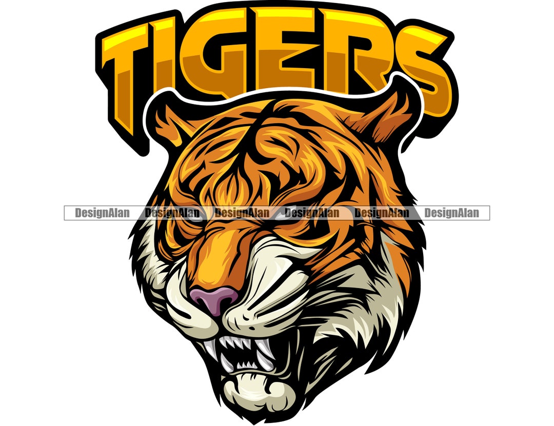 Bengal Tiger School Mascot Sports Team Fantasy Cartoon Growling Angry ...