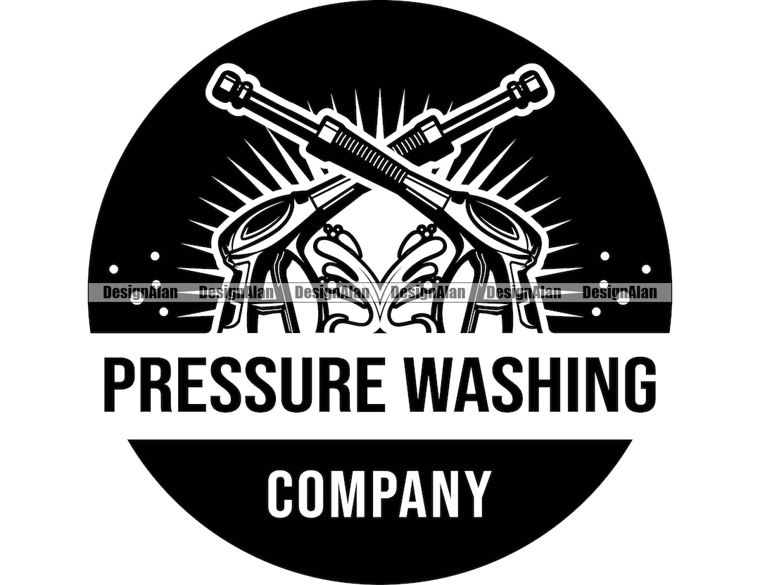 Pressure Washing Company Emblem Business House Home Clean Water ...