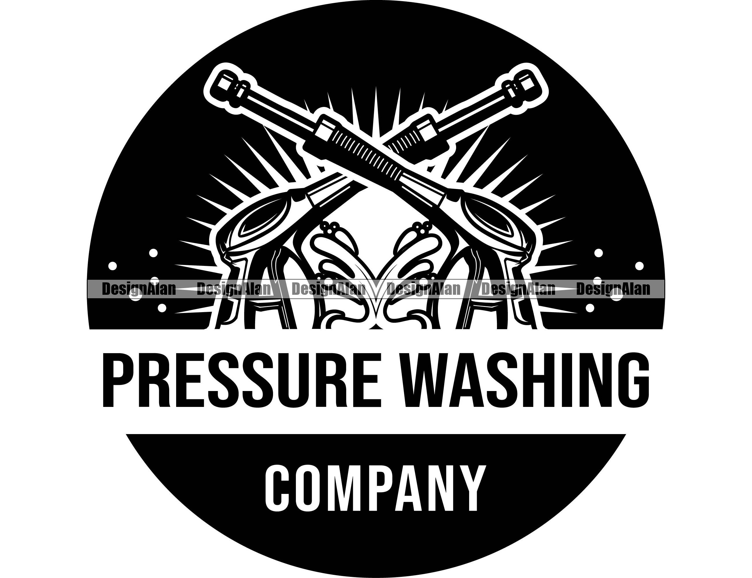 Pressure Washing Company Emblem Business House Home Clean Water ...