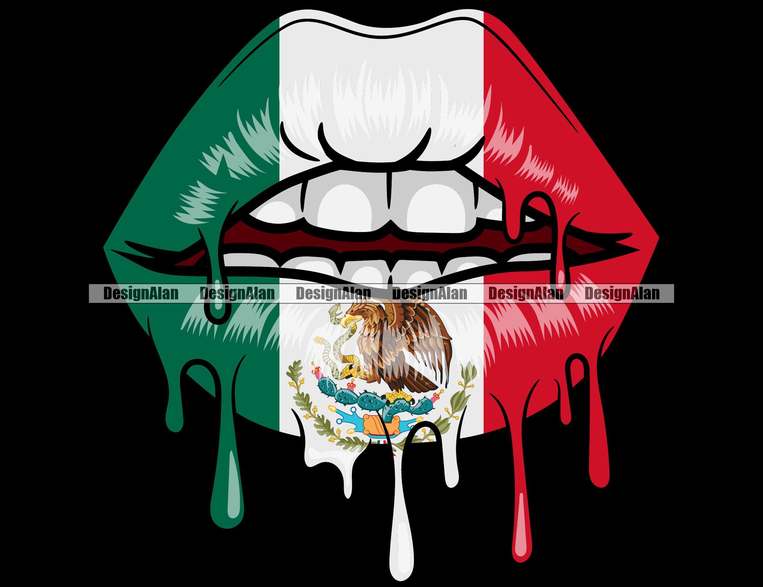 Mexico Mexican Flag Sexy Lips Dripping Glossy Drip Pretty Hot Spanish ...