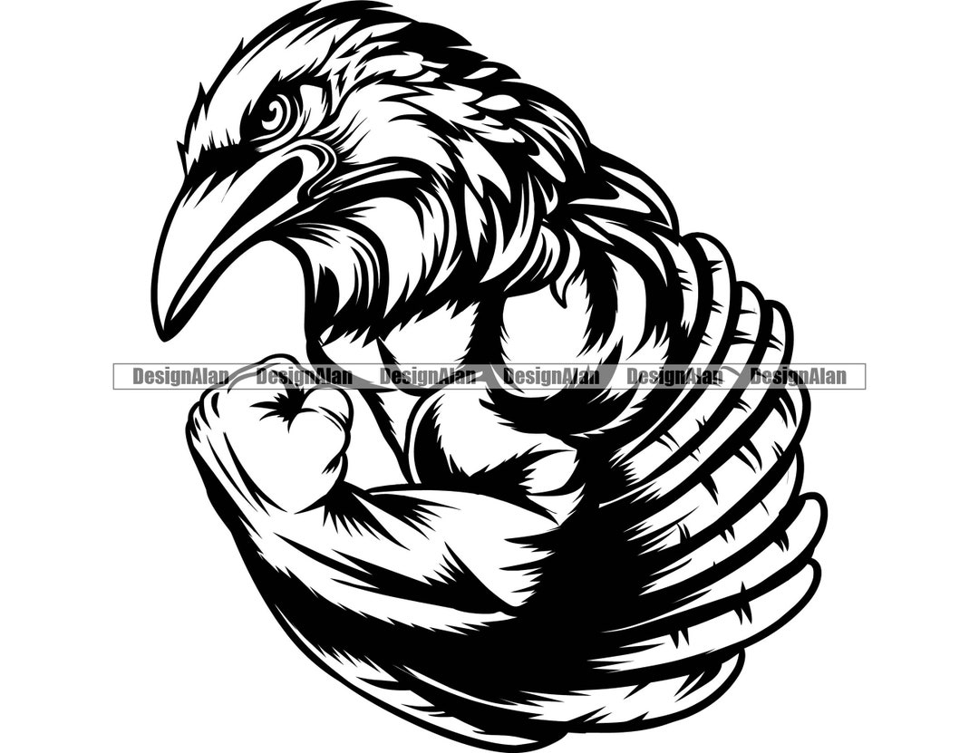 Raven School Mascot Sports Team Fantasy Cartoon Character Mean Angry ...