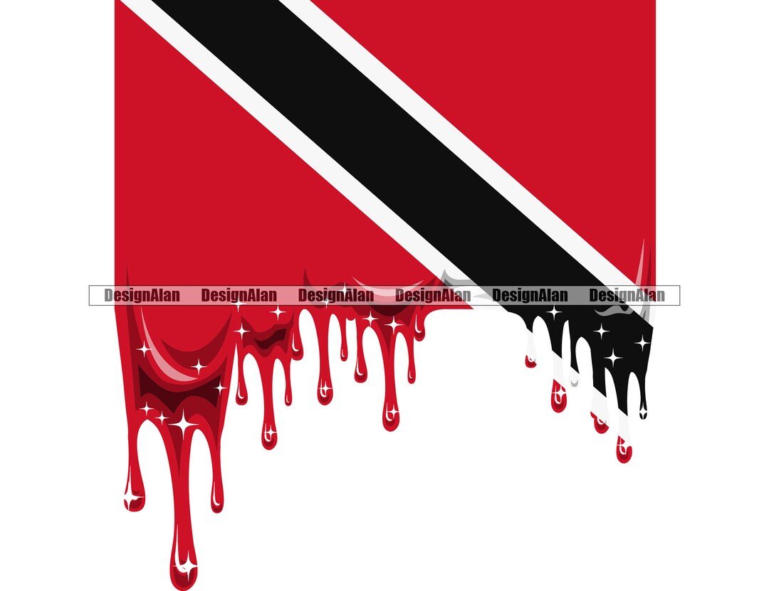 Trinidad and Tobago Trinidadian Flag Sparkle Drip Shiny Dripping ...