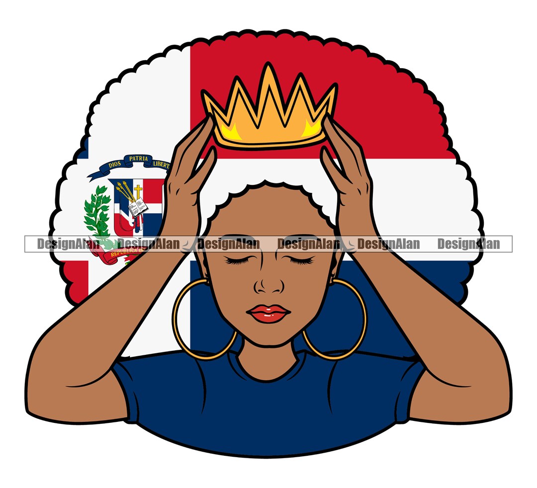 Dominican Republic Queen Flag Fixing Her Crown Sexy Woman Female Lady ...