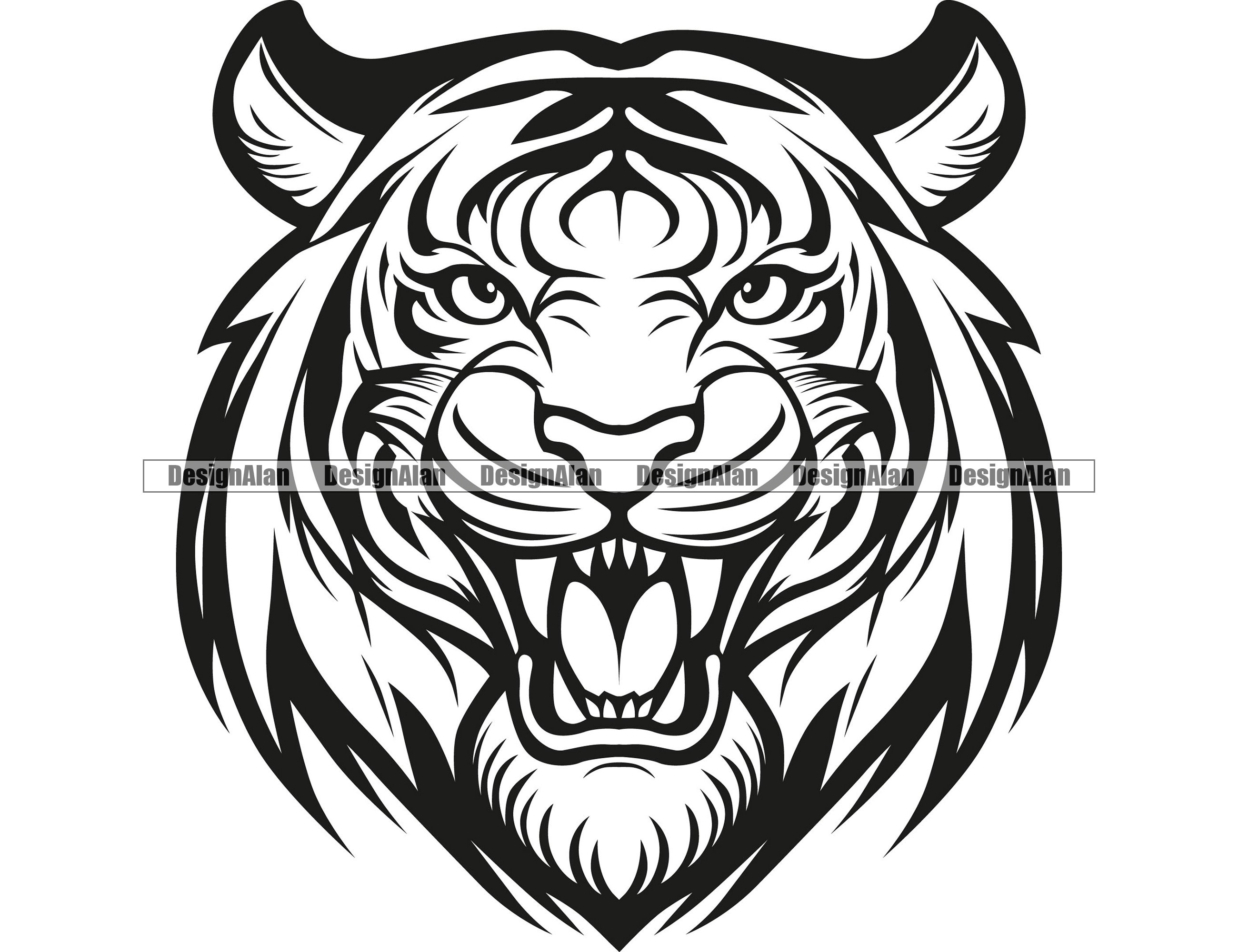 Bengal Tiger School Mascot Sports Team League Cartoon Growling Angry ...