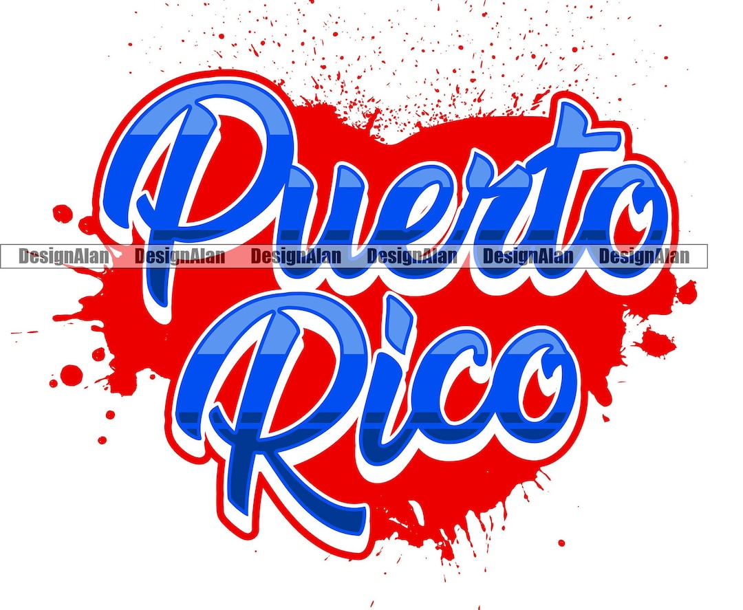 Puerto Rico Rican Flag Heart Paint Splatter Splash Proud Spanish Latino ...