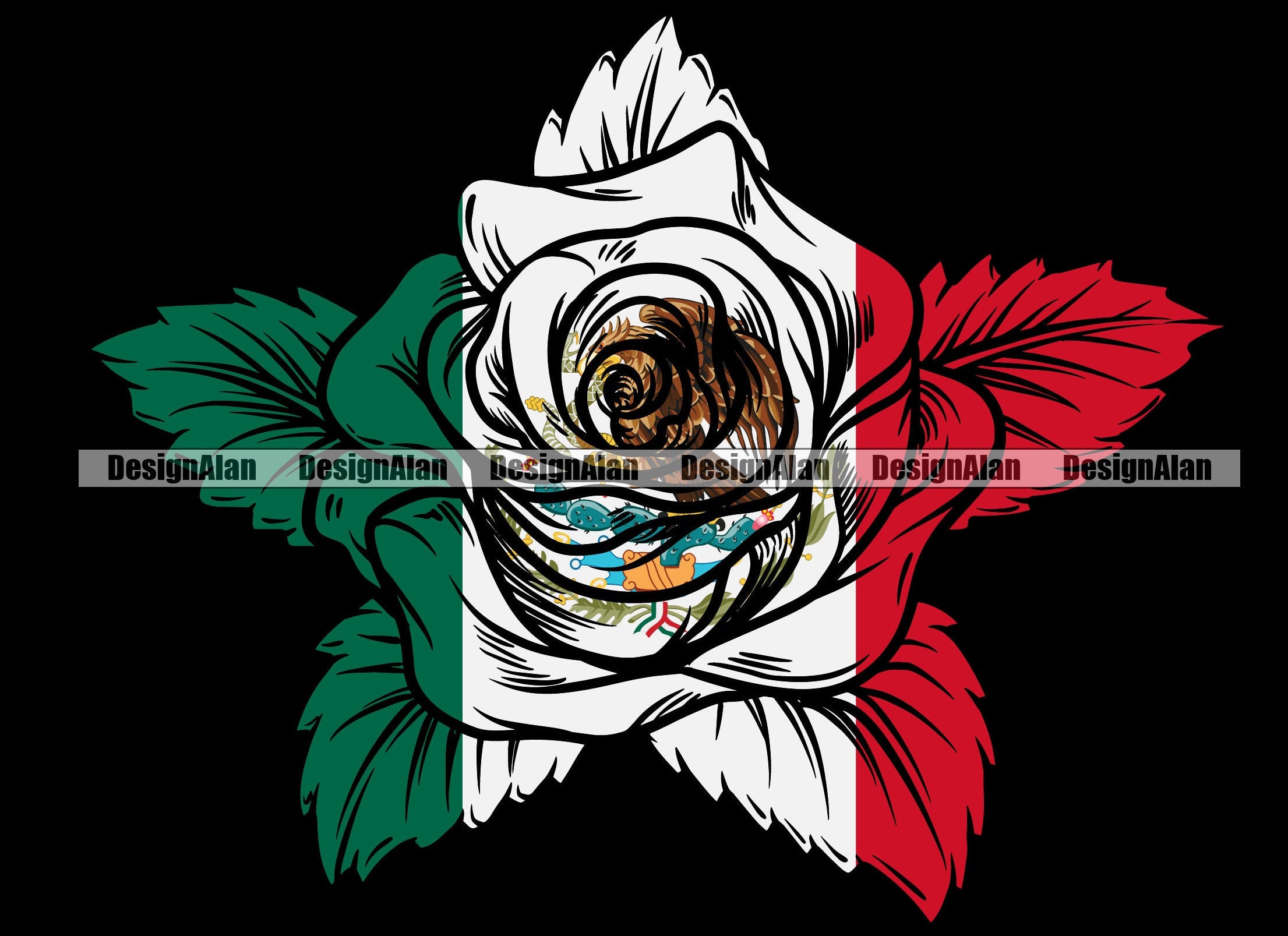 Mexico Mexican Flag Rose Flower Spanish Latino Hispanic Country Nation ...