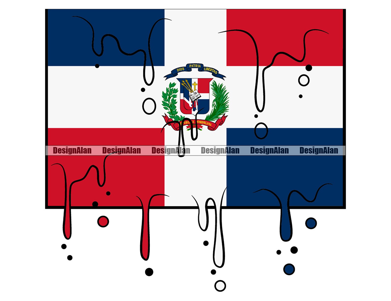 Dominican Republic Flag Drip Dripping Melt Melting Pride Spanish Latino ...