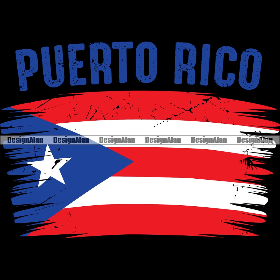 Puerto Rico Rican Distressed Torn Ripped Rip Flag Quote Pride Spanish ...