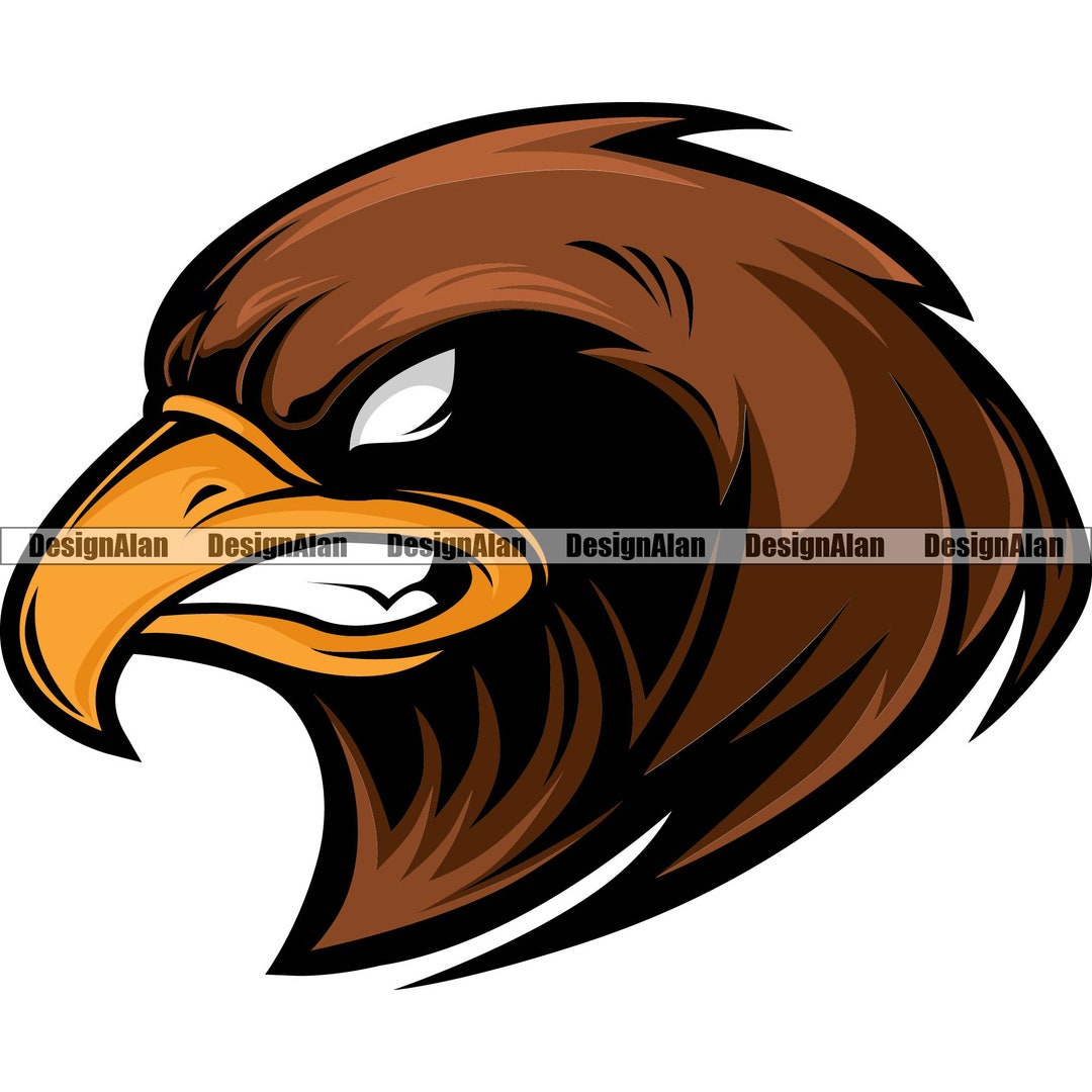 Hawk School Mascot Sports Team League Cartoon Character Mean Angry Bird ...