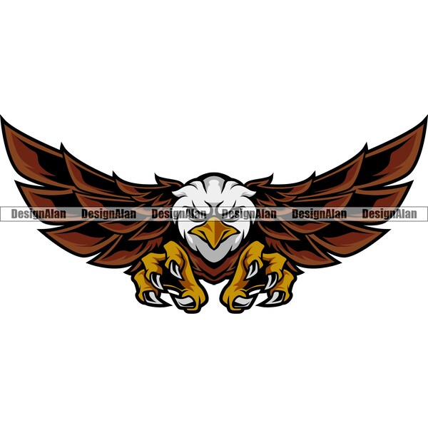 Attacking Eagle Logo - Etsy