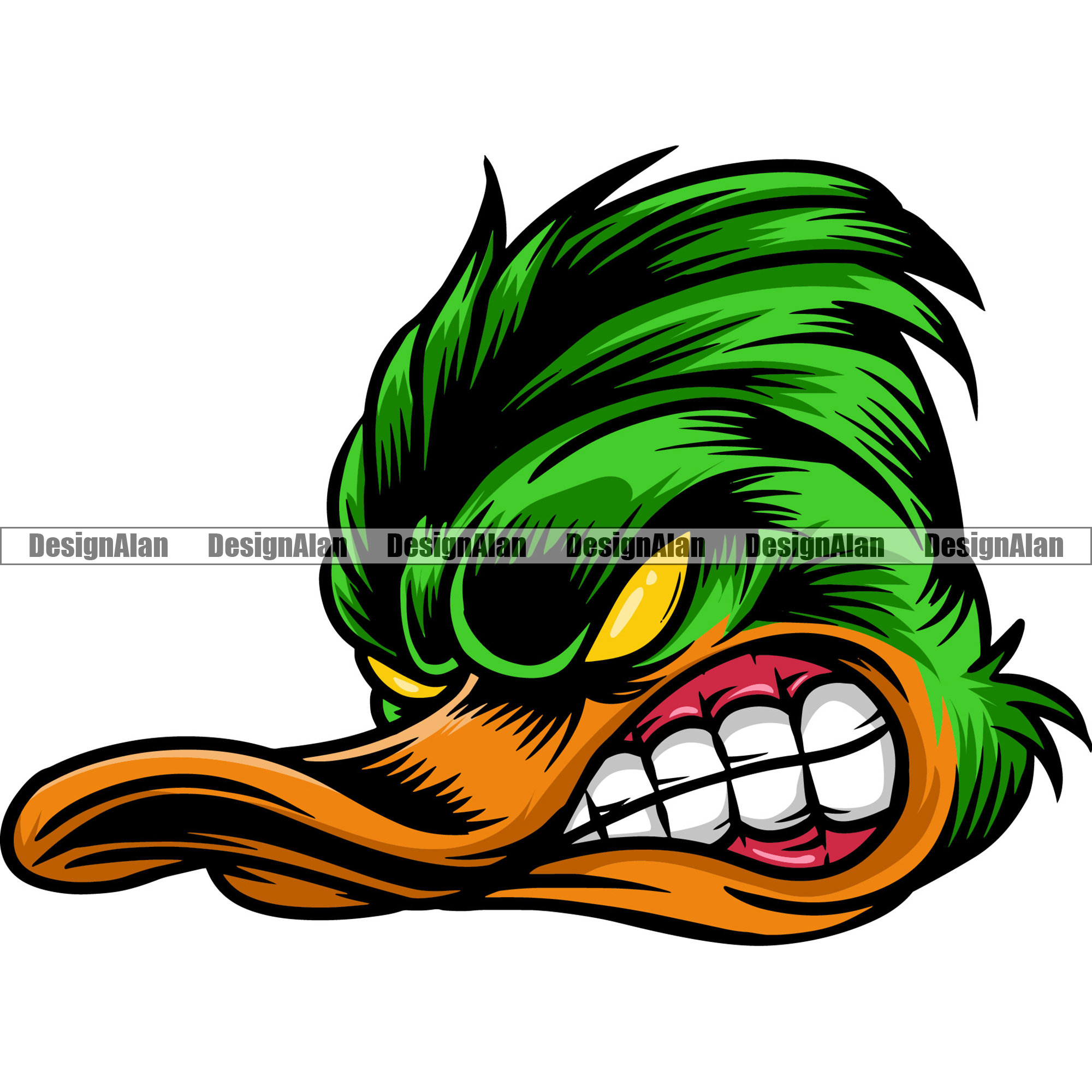 Duck School Mascot Sports Team League Fantasy Cartoon Character Angry ...