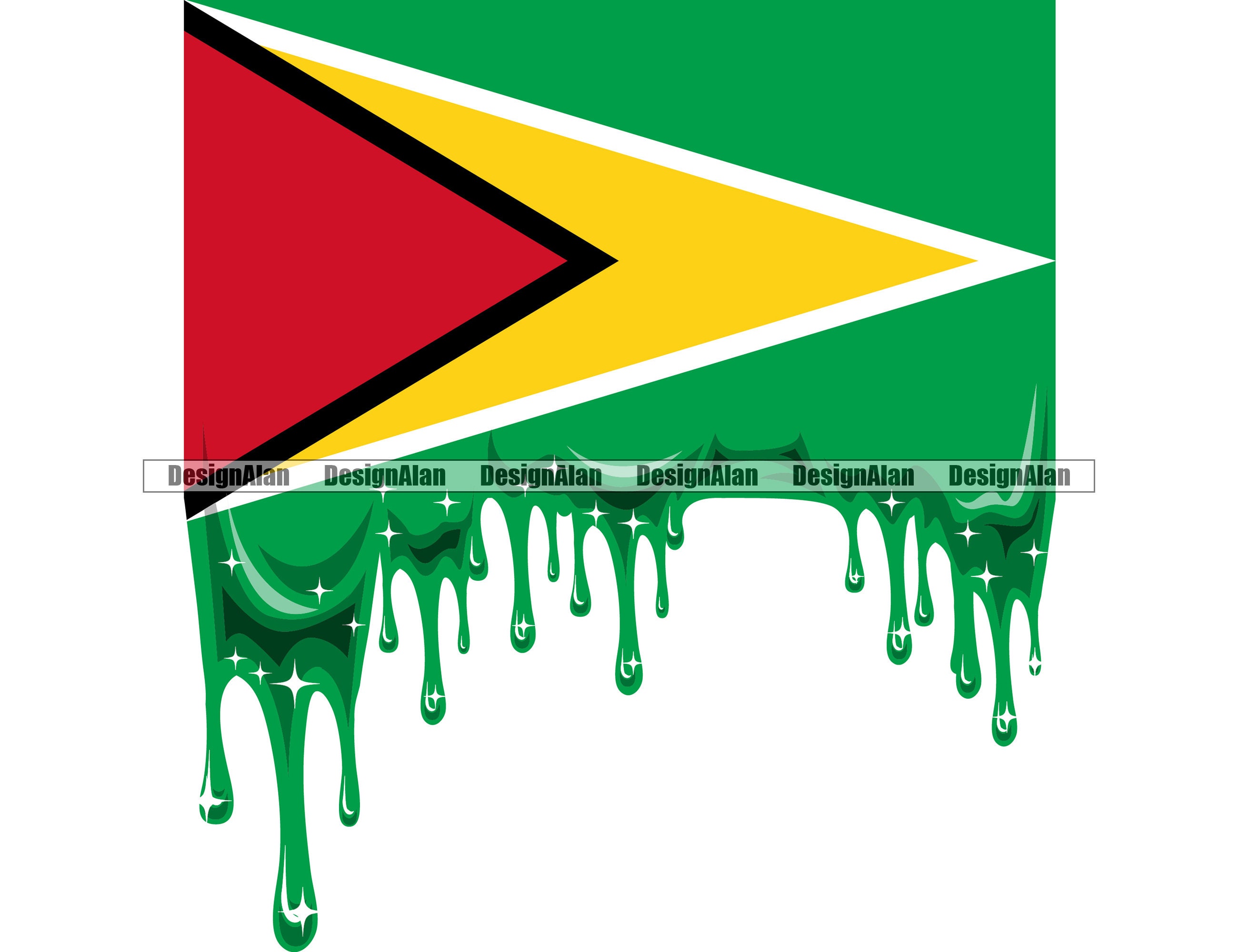 Guyana Guyanese Flag Sparkle Drip Shiny Dripping Proud Spanish Latino ...