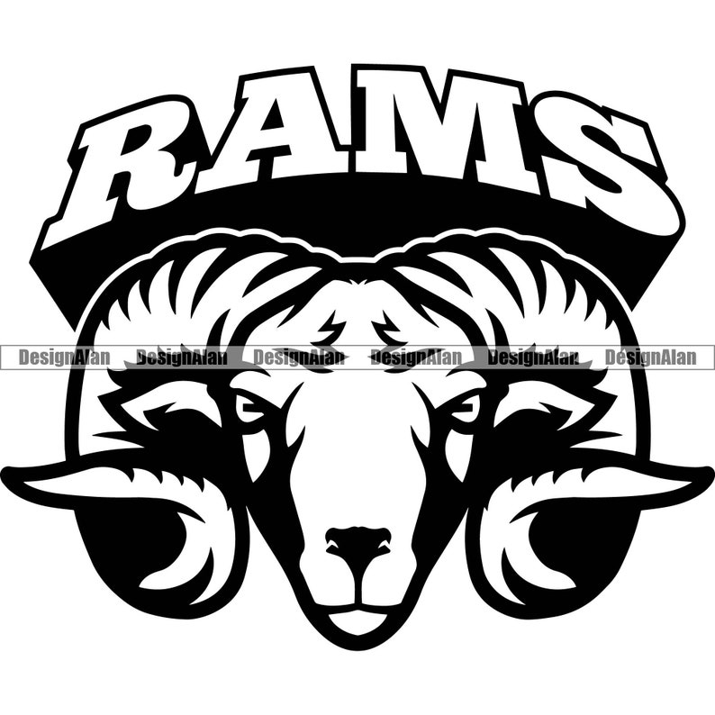 Ram School Mascot Sports Team Fantasy League Cartoon Character Head ...