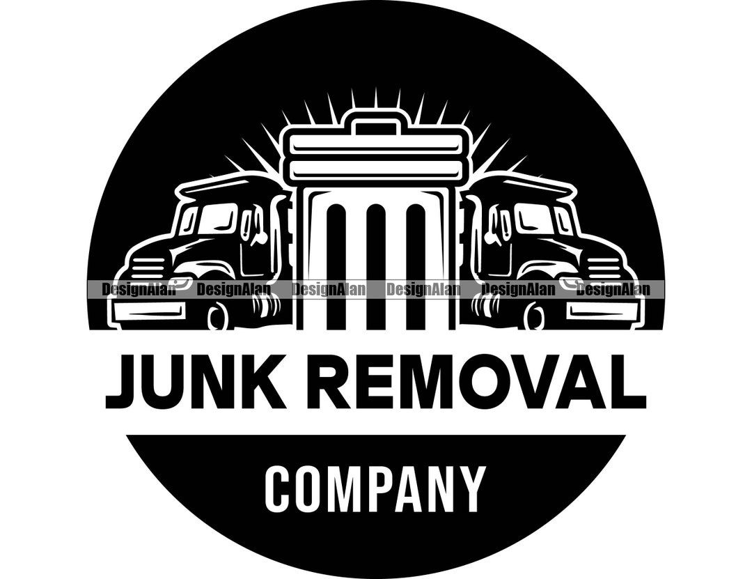 Junk Removal Company Truck Delivery Vehicle Emblem Trash Can Garbage ...