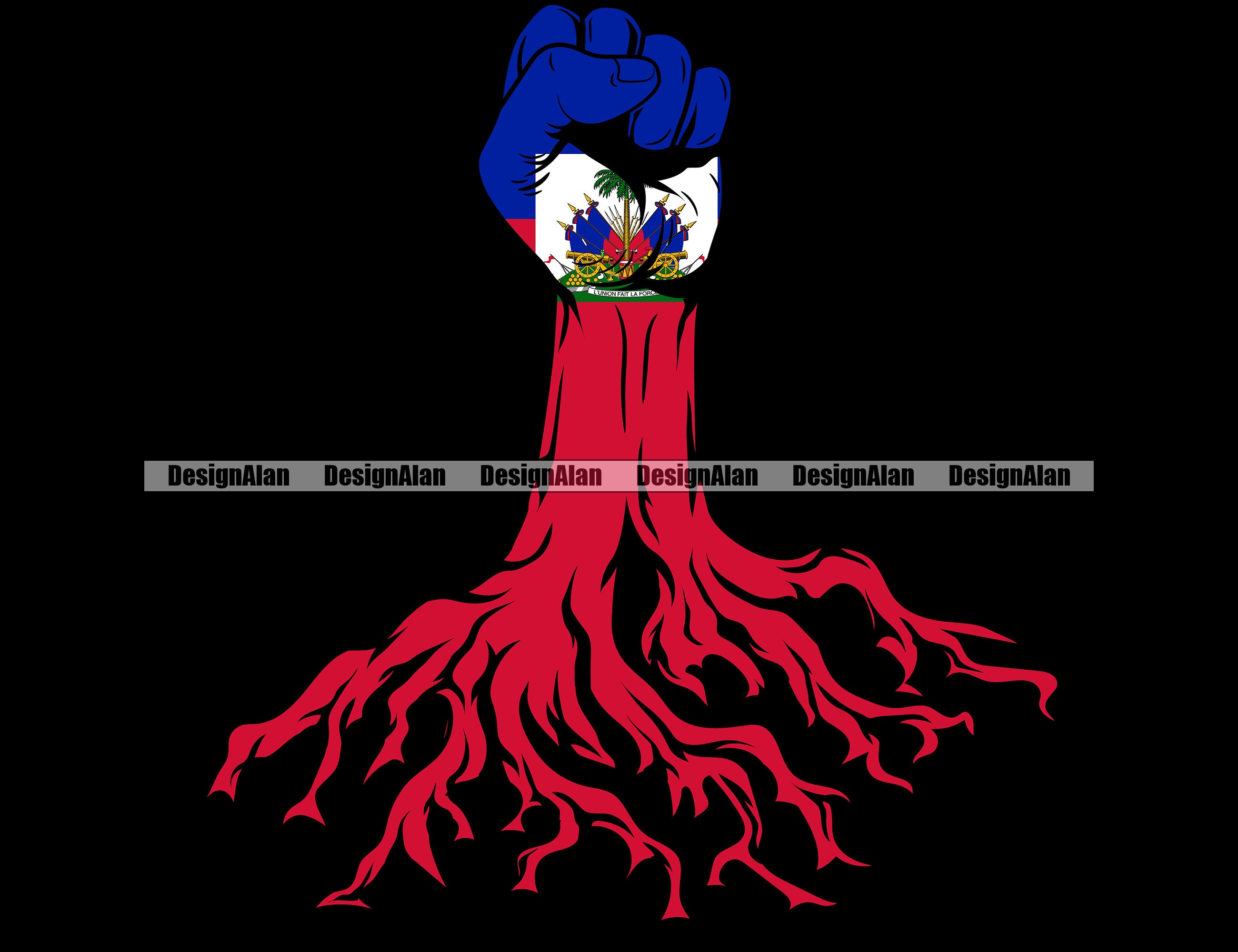 Haiti Haitian Creole Flag Fist Hand Family Roots Born Ethnic Proud ...