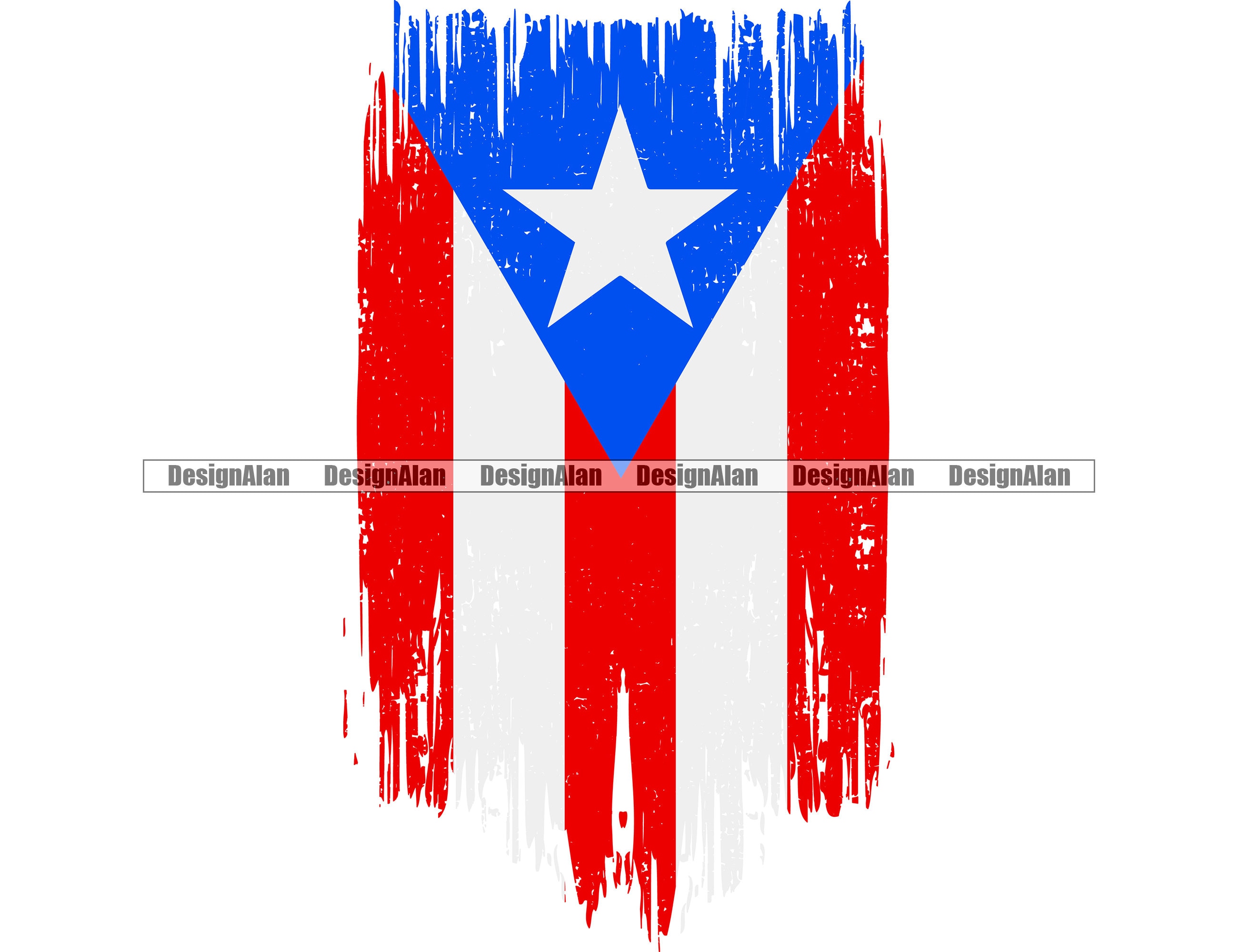 Puerto Rico Rican Distressed Torn Ripped Rip Vertical Flag Proud ...