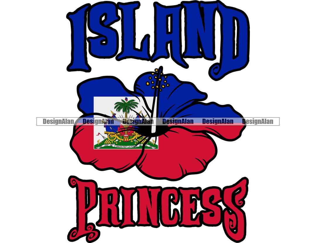 Haiti Haitian Creole Island Princess Flag Hibiscus Orchid Flower ...