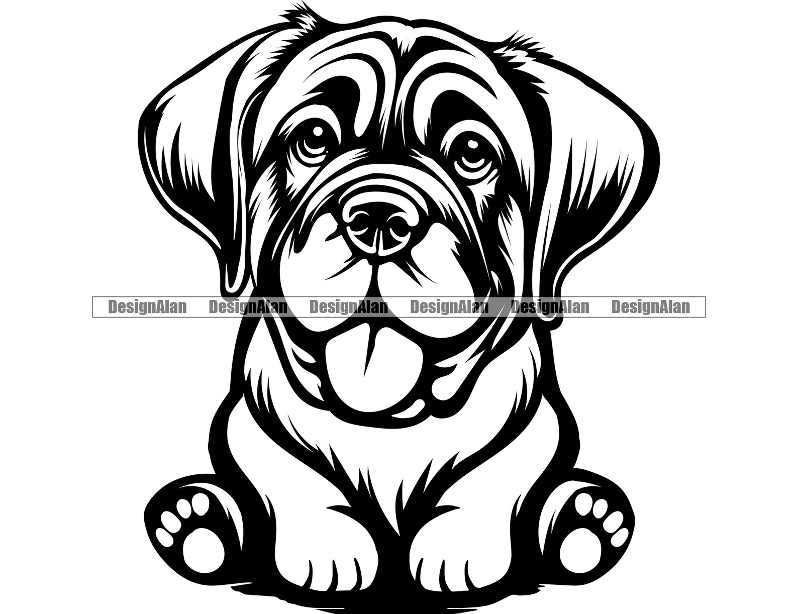 Mastiff Sitting Dog Smiling Puppy Face Pet Breed Begging Rottweiler ...