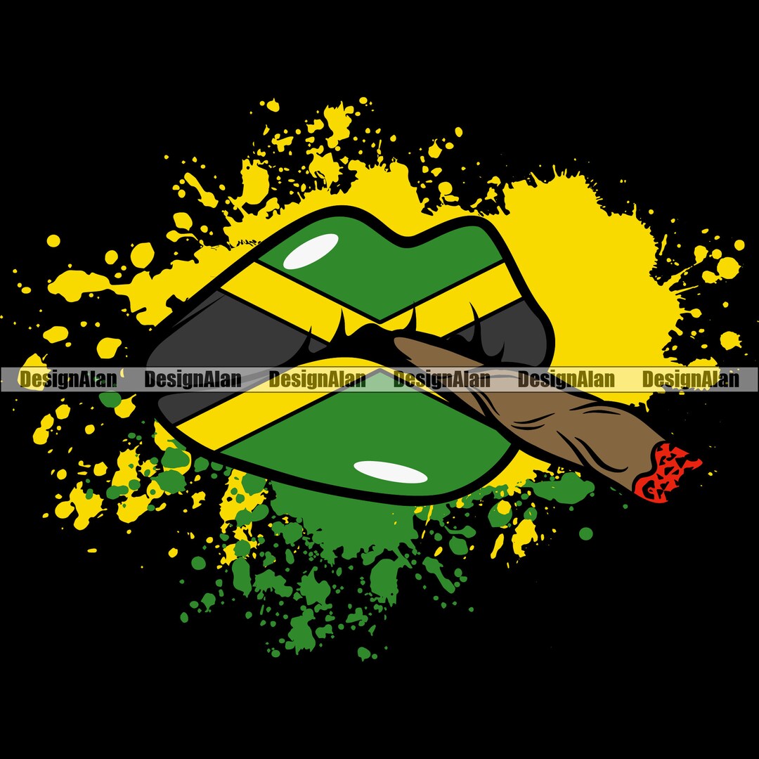 Jamaica Jamaican Reggae Reggaeton Rasta Rastafarian Rastafari Flag Lips ...