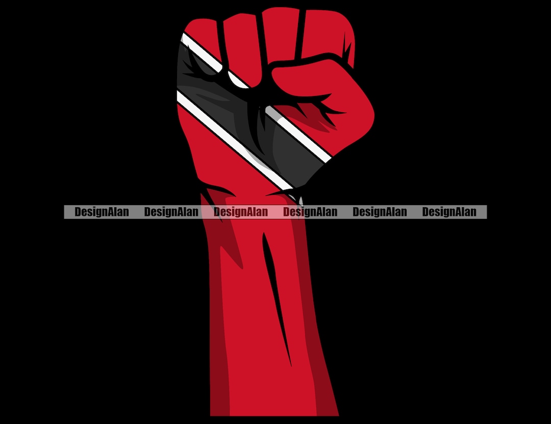Trinidad and Tobago Trinidadian Flag Fist Hand Unity Ethnic People ...