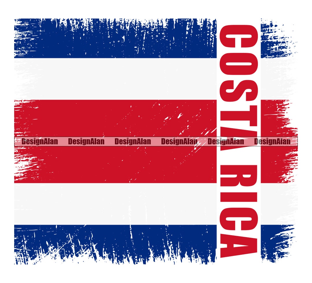 Costa Rico Rican Distressed Torn Ripped Rip Flag Text Word - Etsy