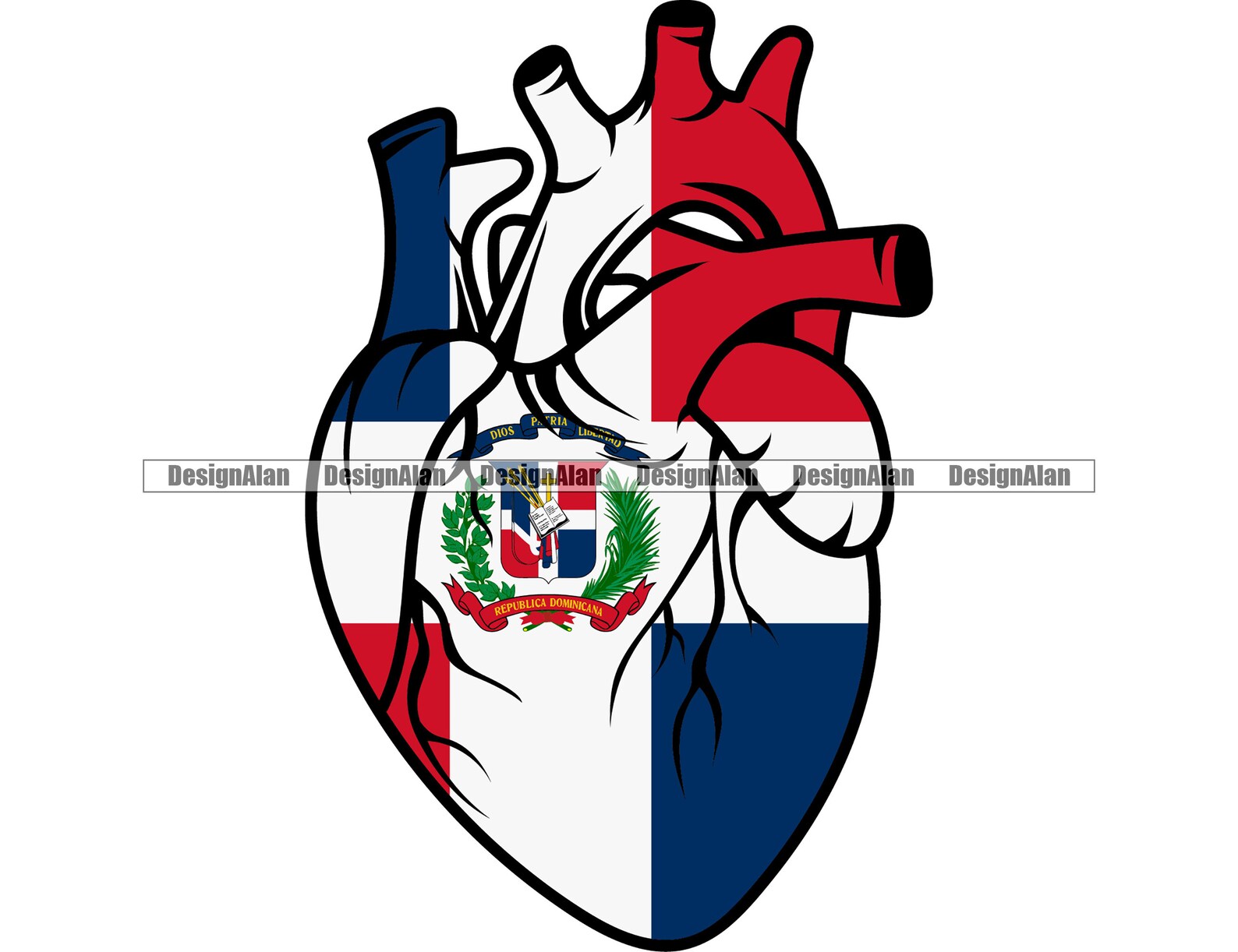 Dominican Republic Heart Flag Courage Power Ethnic People Proud Spanish ...