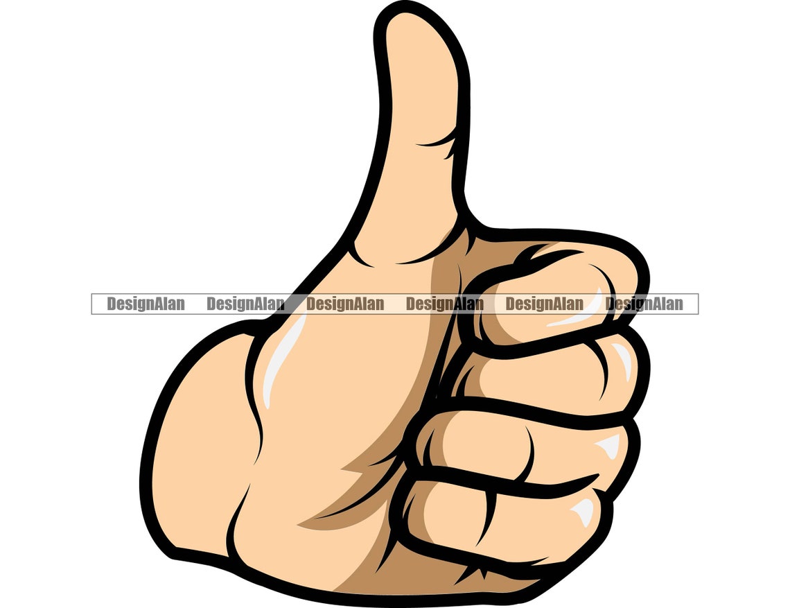 Male Man Hand Gesture Thumbs up Approval Good Finger Symbol Success Win ...