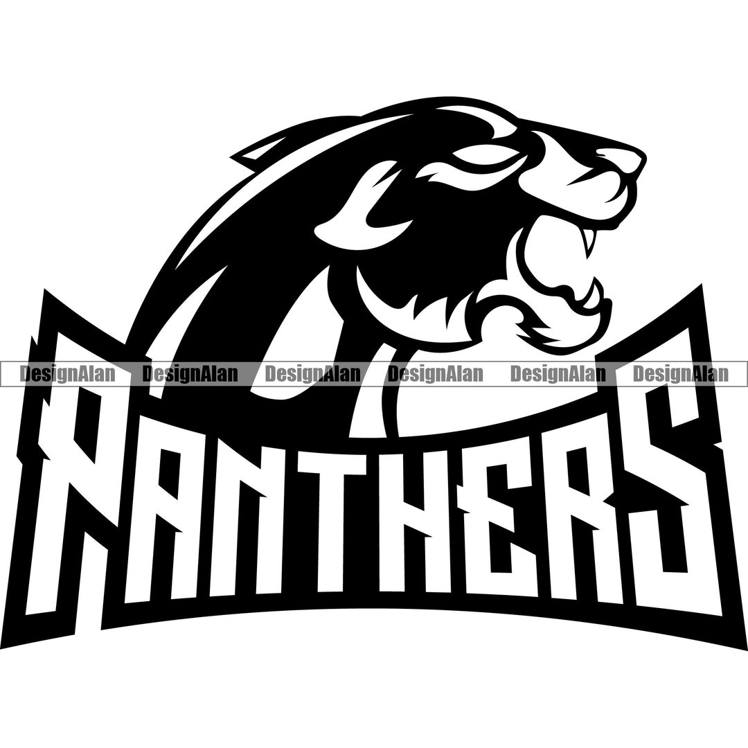 Panther School Mascot Sports Team Cartoon Character Growling - Etsy