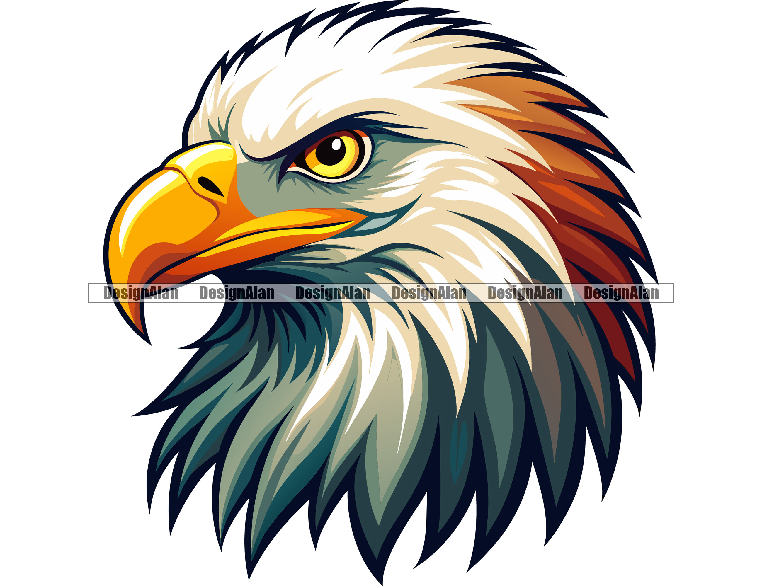 American Bald Eagle School Mascot Sports Team League Fantasy Strong ...