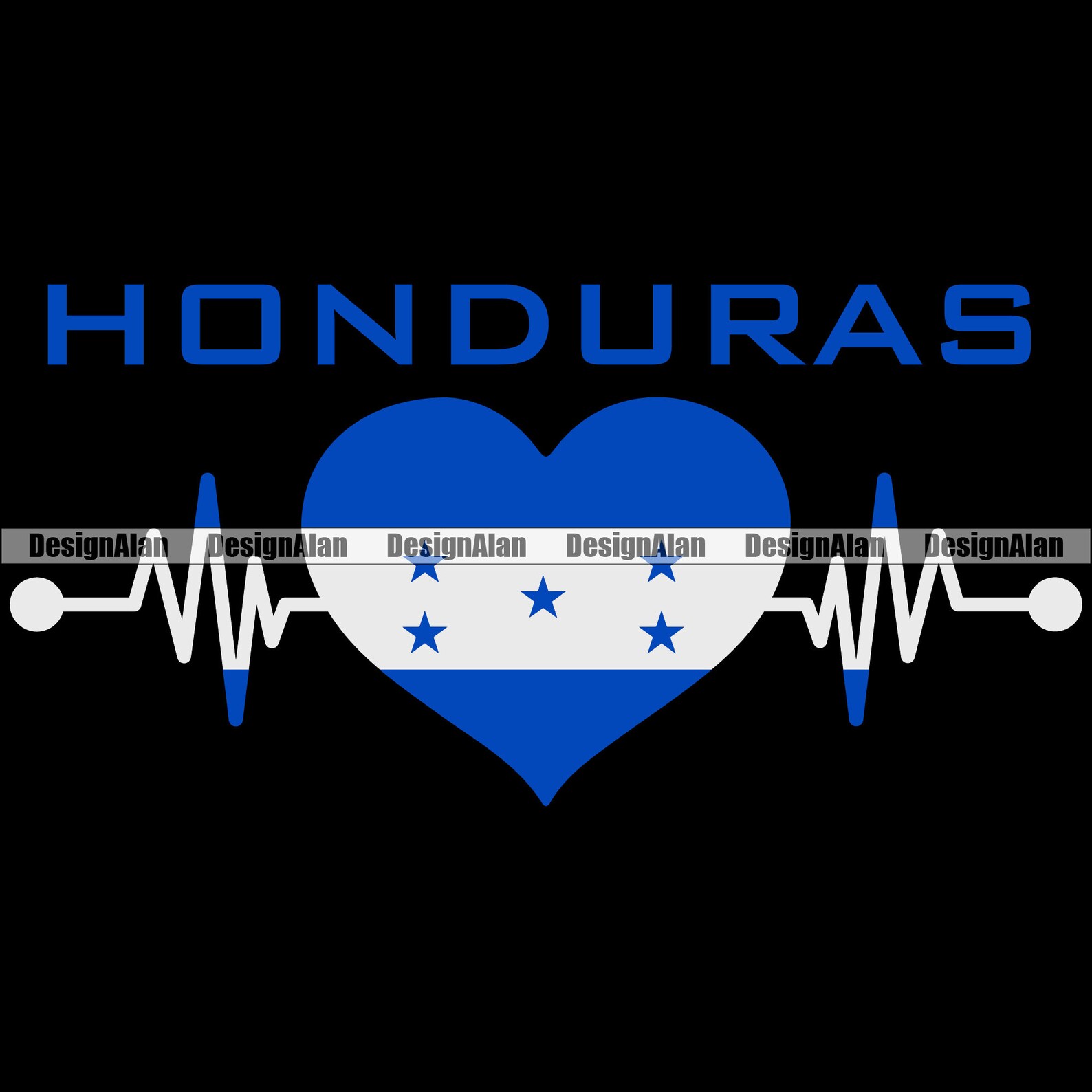 Honduras Honduran Heartbeat Heart Ethnic EKG Wave Love Spanish Pride ...