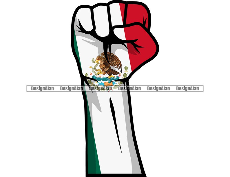 Mexico Mexican Flag Fist Hand Unity Ethnic People Power Proud - Etsy