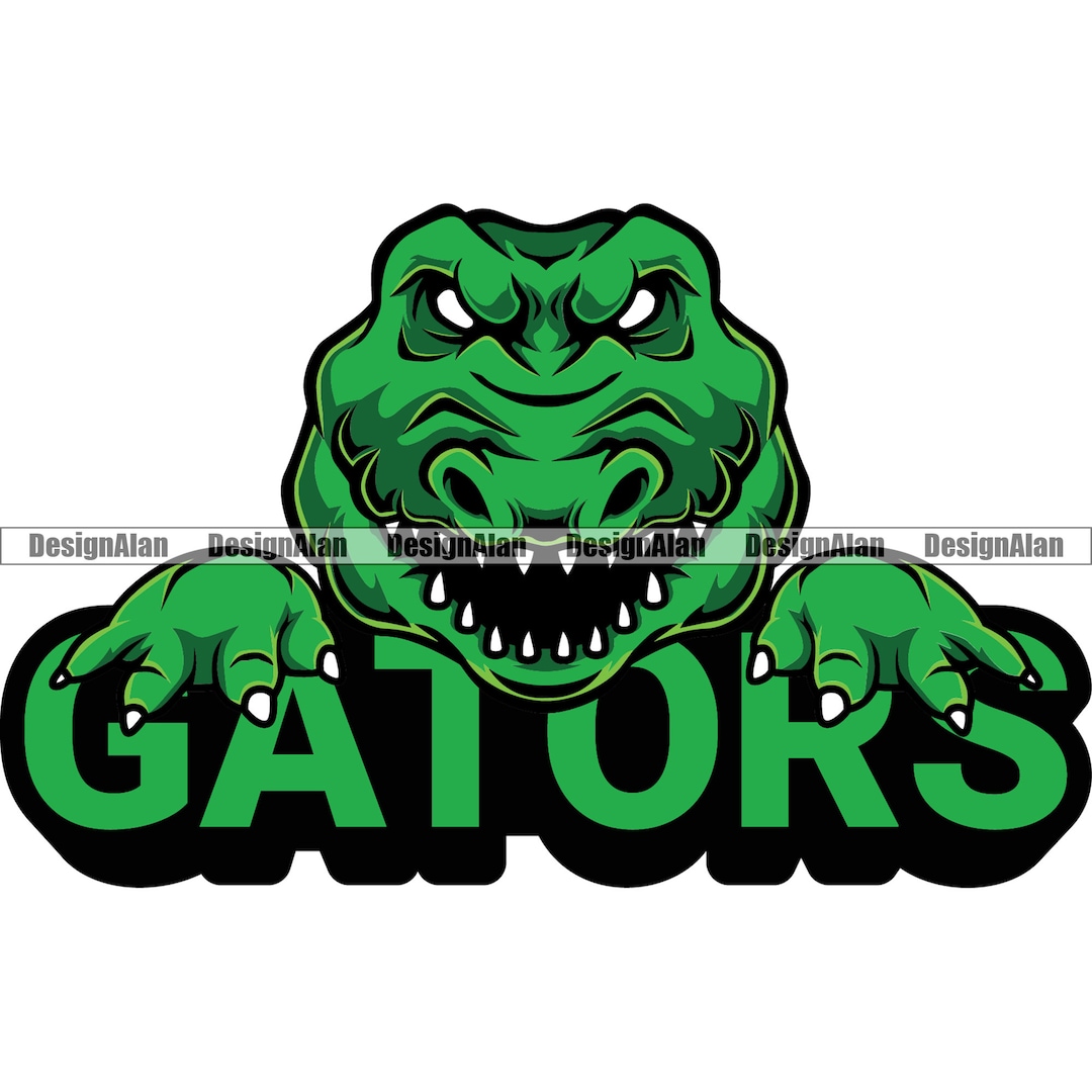 Alligator Gator Mascot School Sports Team Emblem Mean Animal Cartoon ...