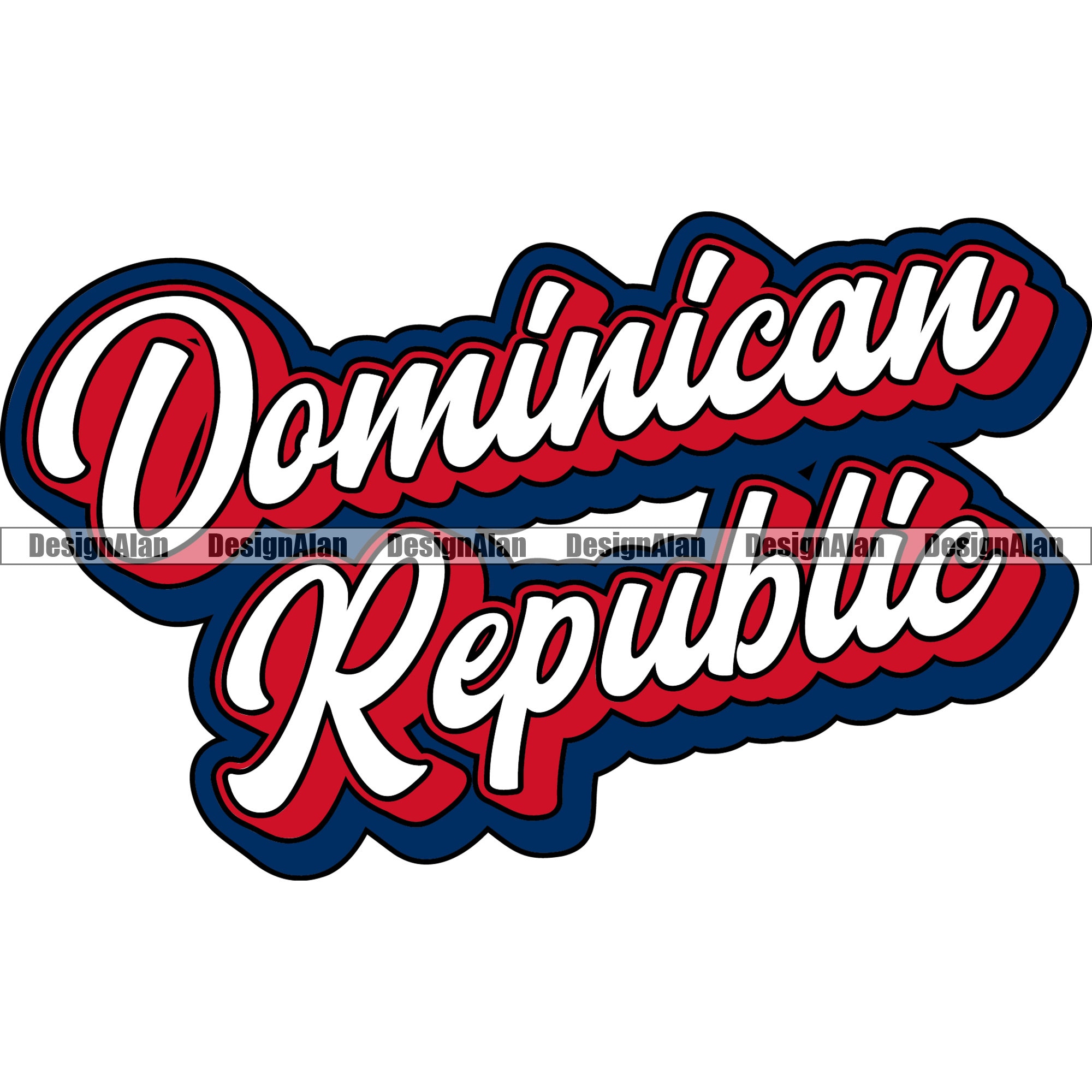 Dominican Republic Flag Cursive Writing Text Word Quote Proud Spanish ...