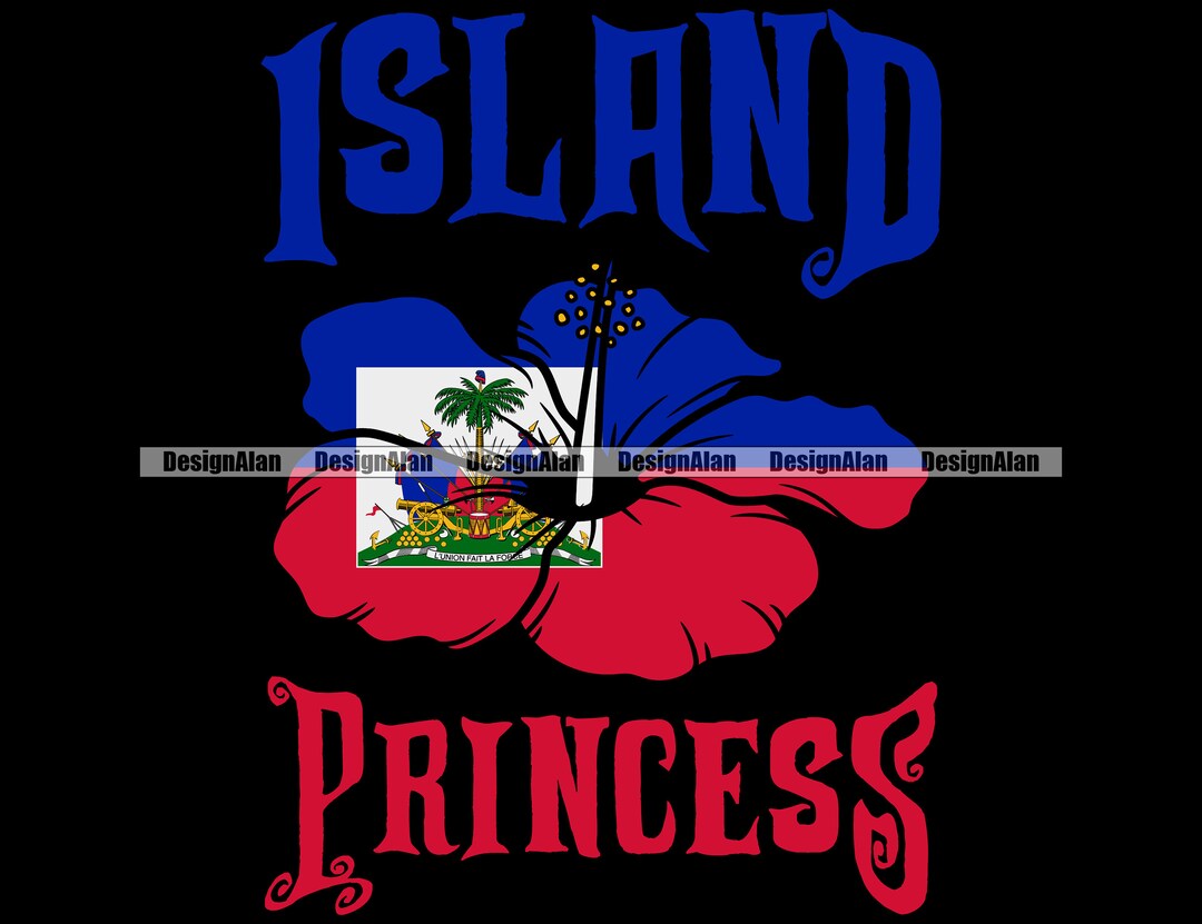 Haiti Haitian Creole Island Princess Flag Hibiscus Orchid Flower ...
