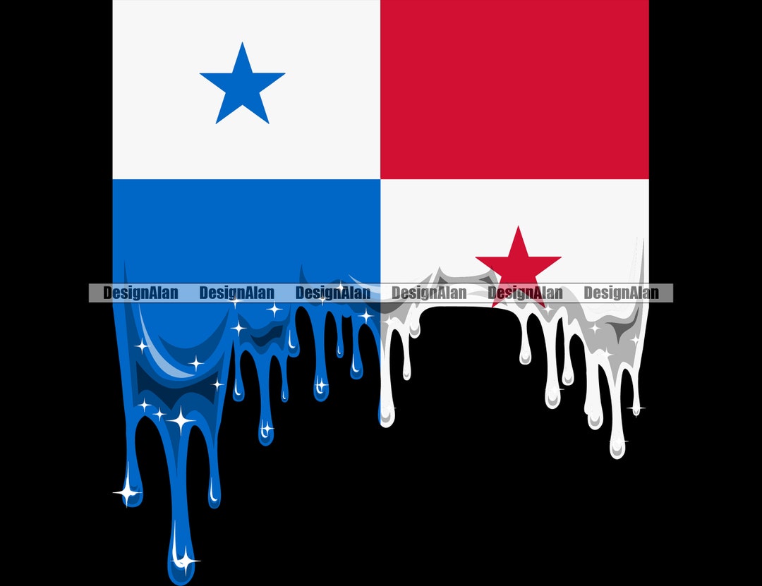 Panama Panamanian Flag Sparkle Drip Shiny Dripping Pride Spanish Latino ...