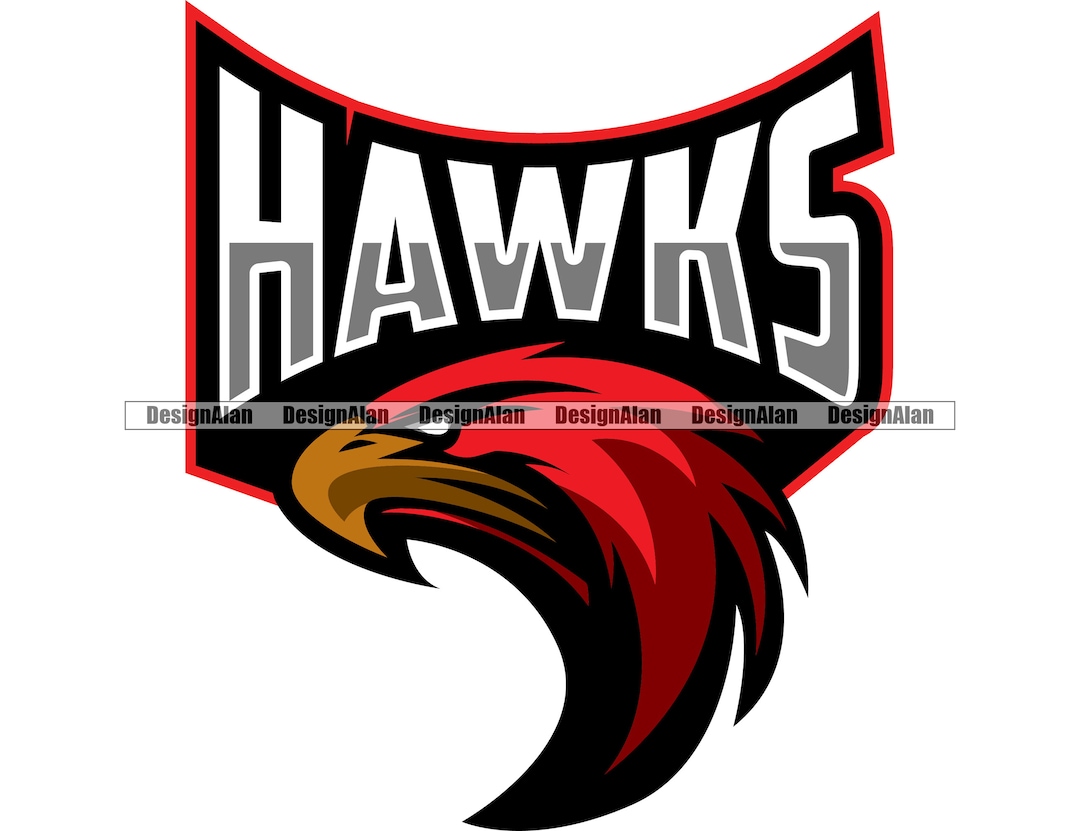 Hawk School Mascot Sports Team Cartoon Character Angry Bird Face Eagle ...