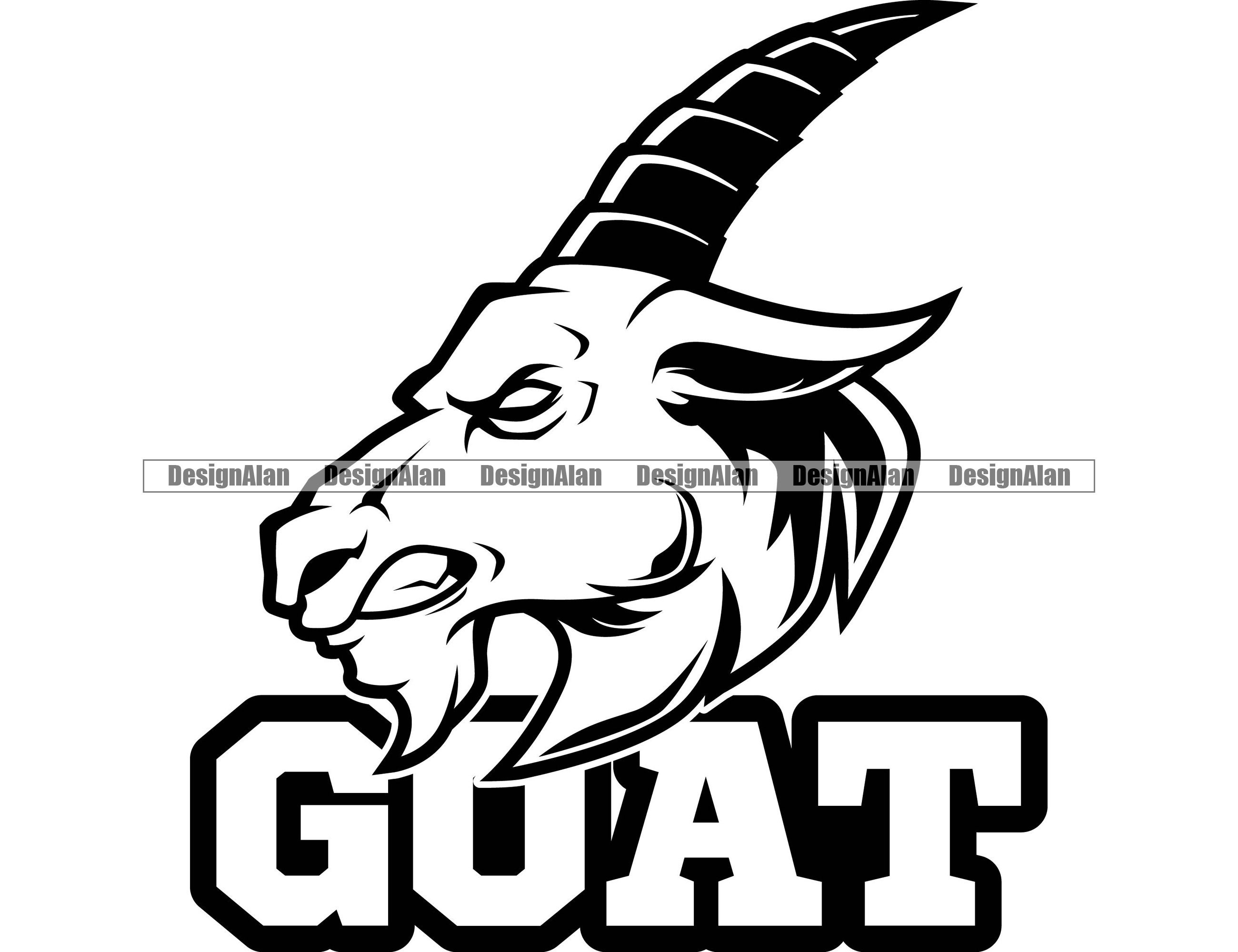 Goat G.O.A.T. Greatest of All Time School Mascot Sports Team Angry Farm ...