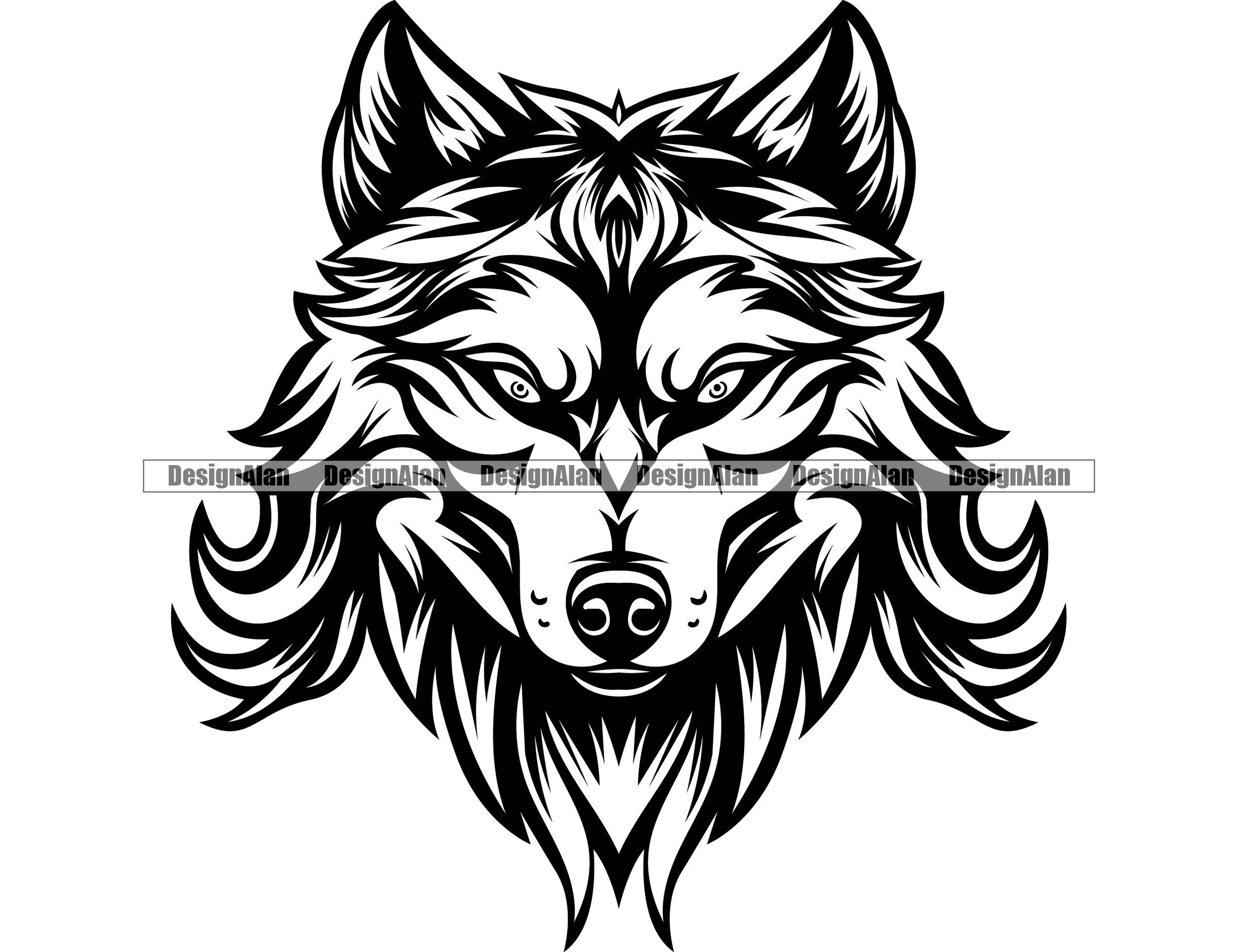 Wolf School Mascot Sports Team Fantasy League Cartoon Wild - Etsy