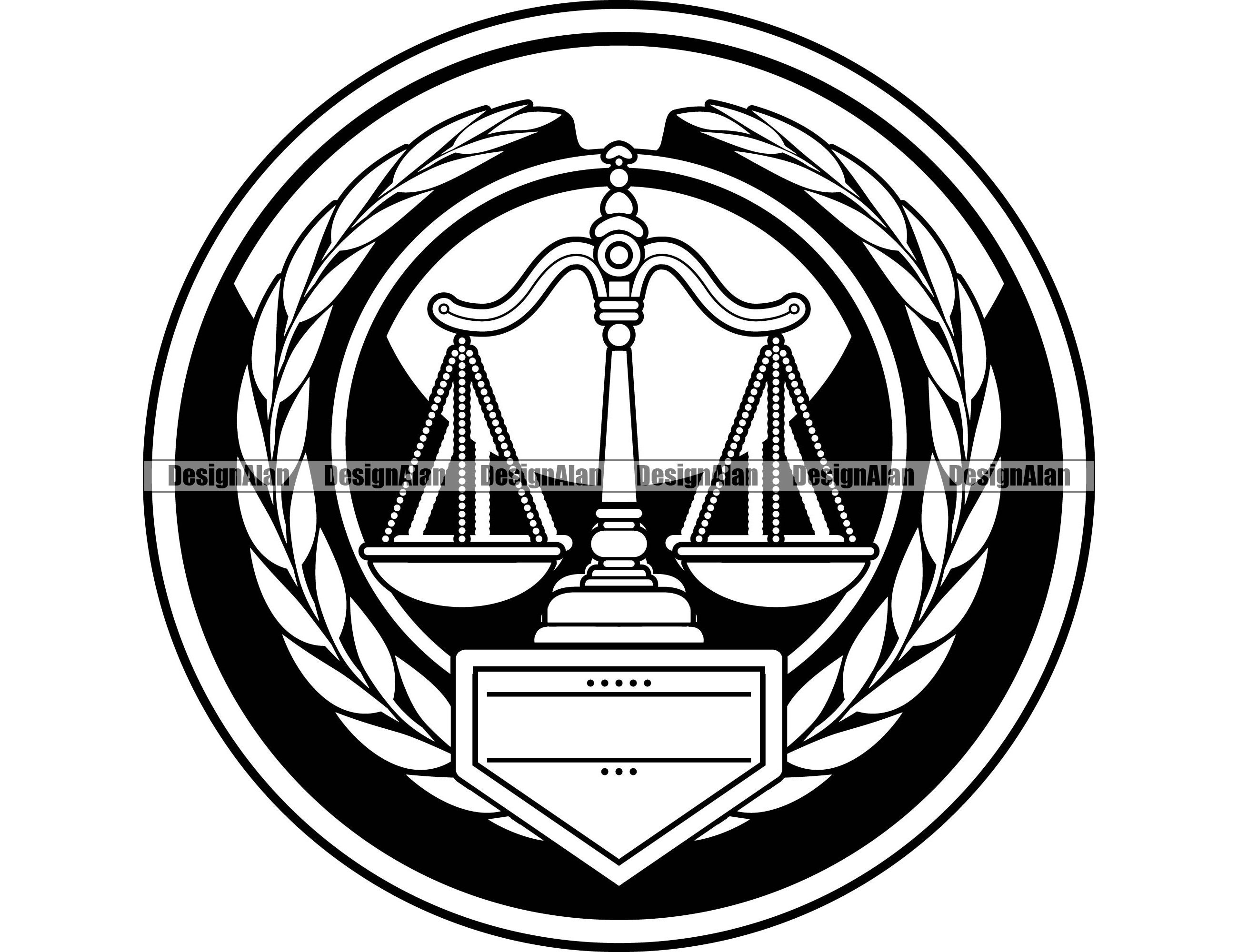 Lawyer Emblem Law Scales of Justice Legal Office Attorney Business ...