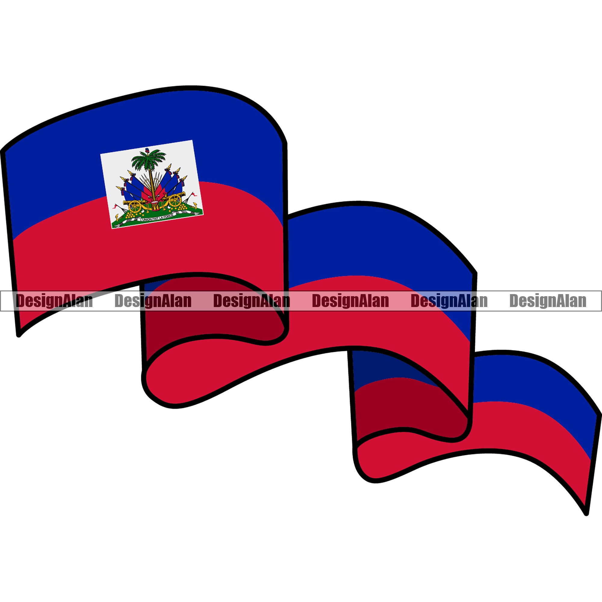 Haiti Haitian Creole Flag Long Waving Wavy Wind Blowing Proud Travel ...