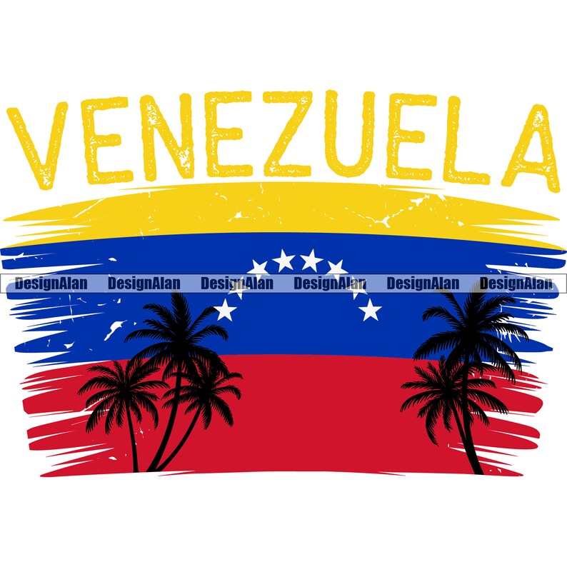 Venezuela Venezuelan Distressed Flag Palm Tree Caribbean Island Proud ...