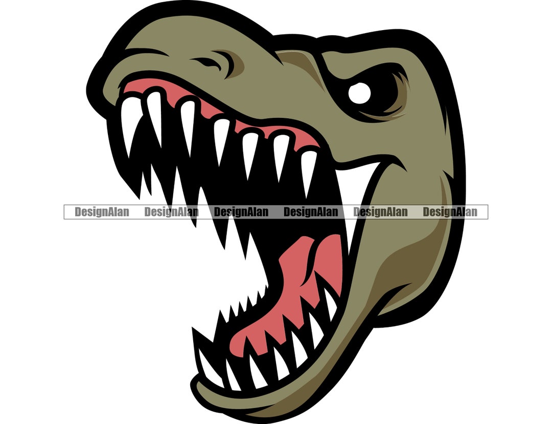 Tyrannosaurus Rex T-rex Mascot Dinosaur Head Dino Prehistoric Reptile ...