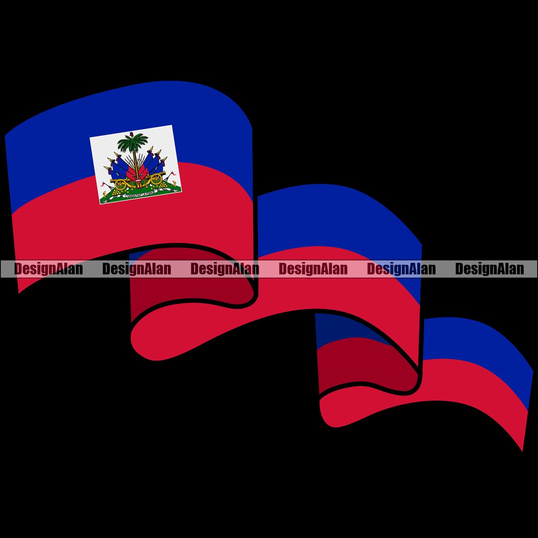 Haiti Haitian Creole Flag Long Waving Wavy Wind Blowing Pride - Etsy