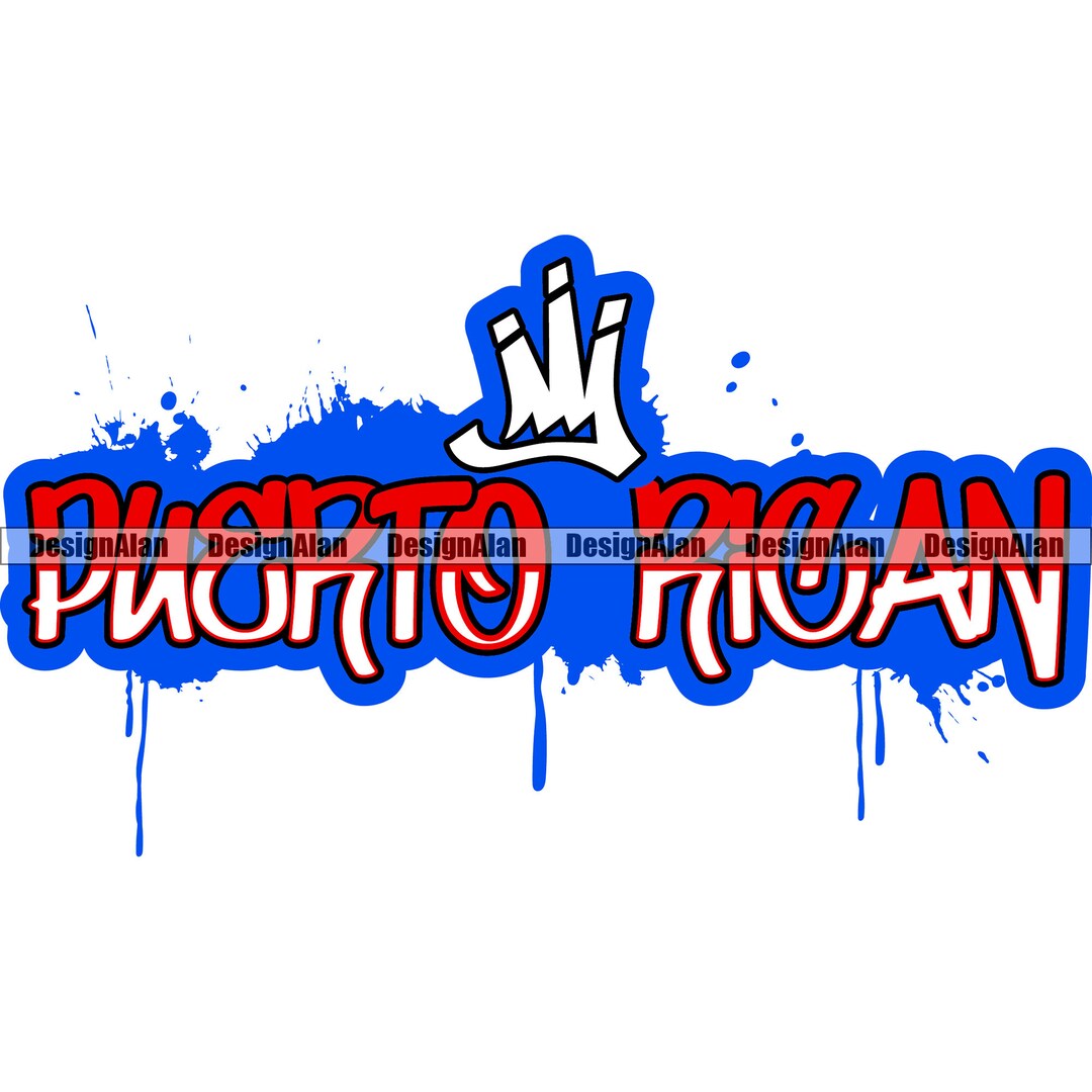 Puerto Rican Graffiti Crown King Queen Dripping Paint Splatter Splash ...