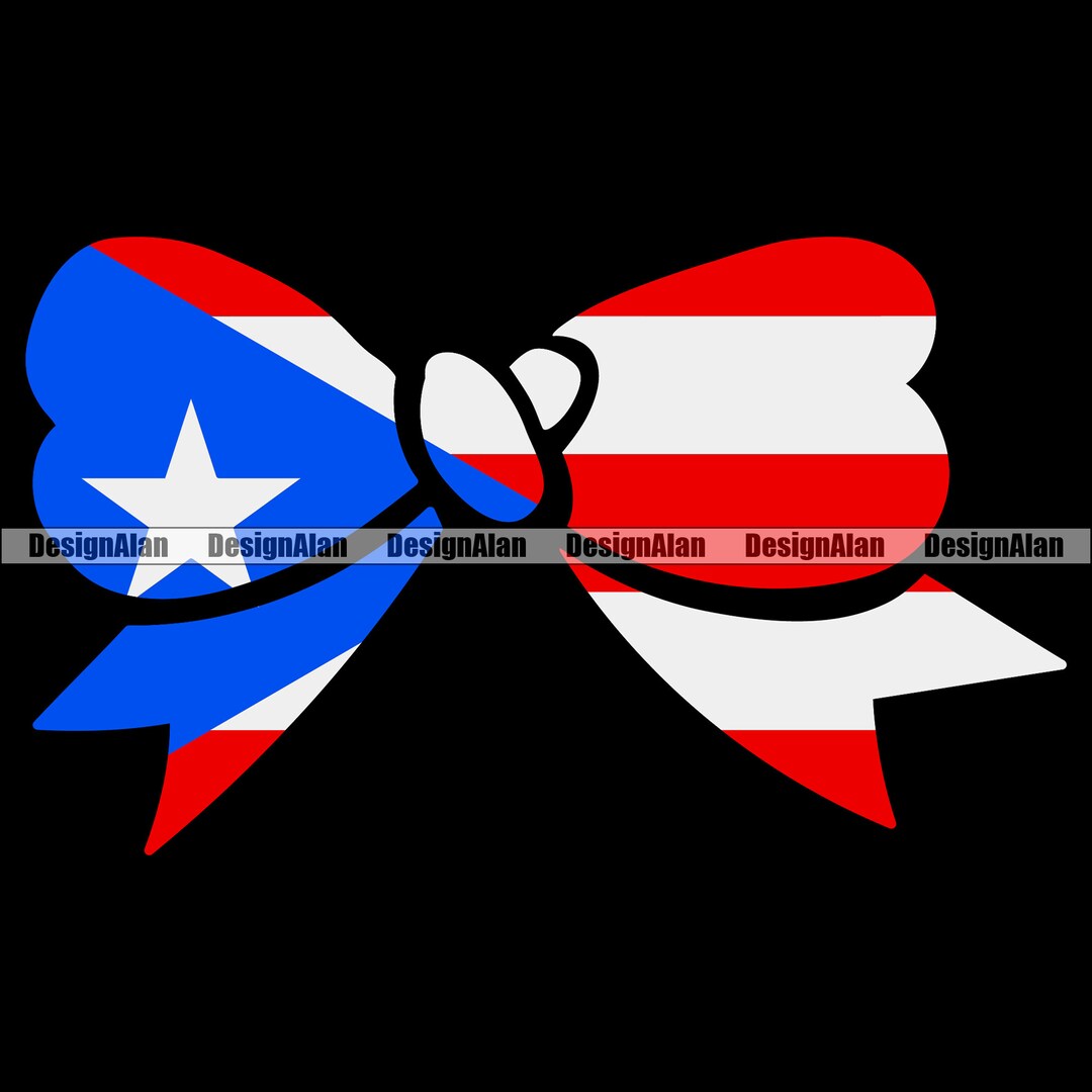 Puerto Rico Rican Flag Bow Tie Ribbon Holiday Celebrate Pride Proud ...