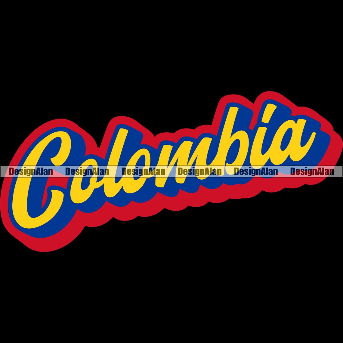 Colombia Colombian Flag Cursive Writing Text Word Quote Pride Spanish ...